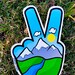 Peace Sign Sticker / Mountains Sticker / Hiking Sticker / Peace Sign ...