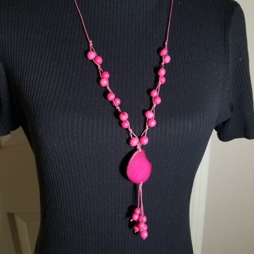 Rainbow Acai Seed Necklace Set Tag515 Long Necklace and - Etsy