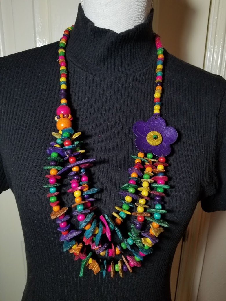 Tagua Wood Coconut Shell Necklace - Etsy