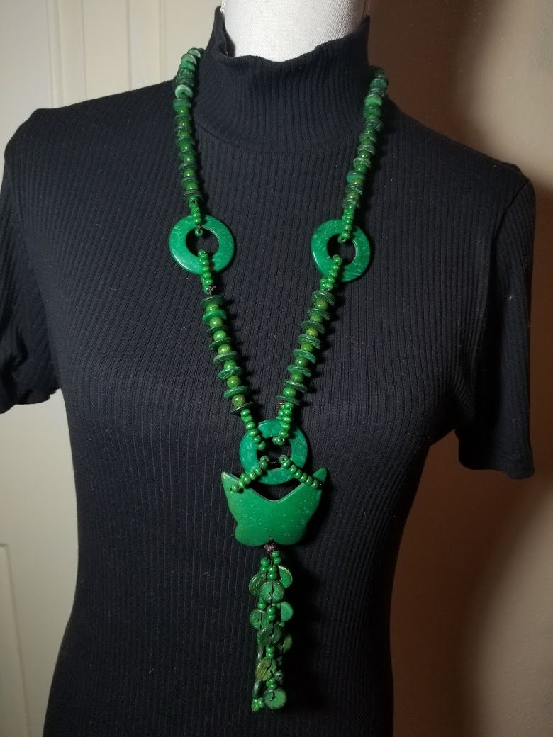 Tagua Wood Coconut Shell Necklace - Etsy