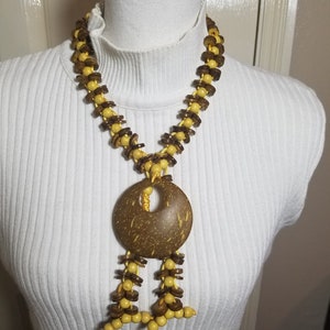 Tagua Wood Coconut Shell Necklace - Etsy