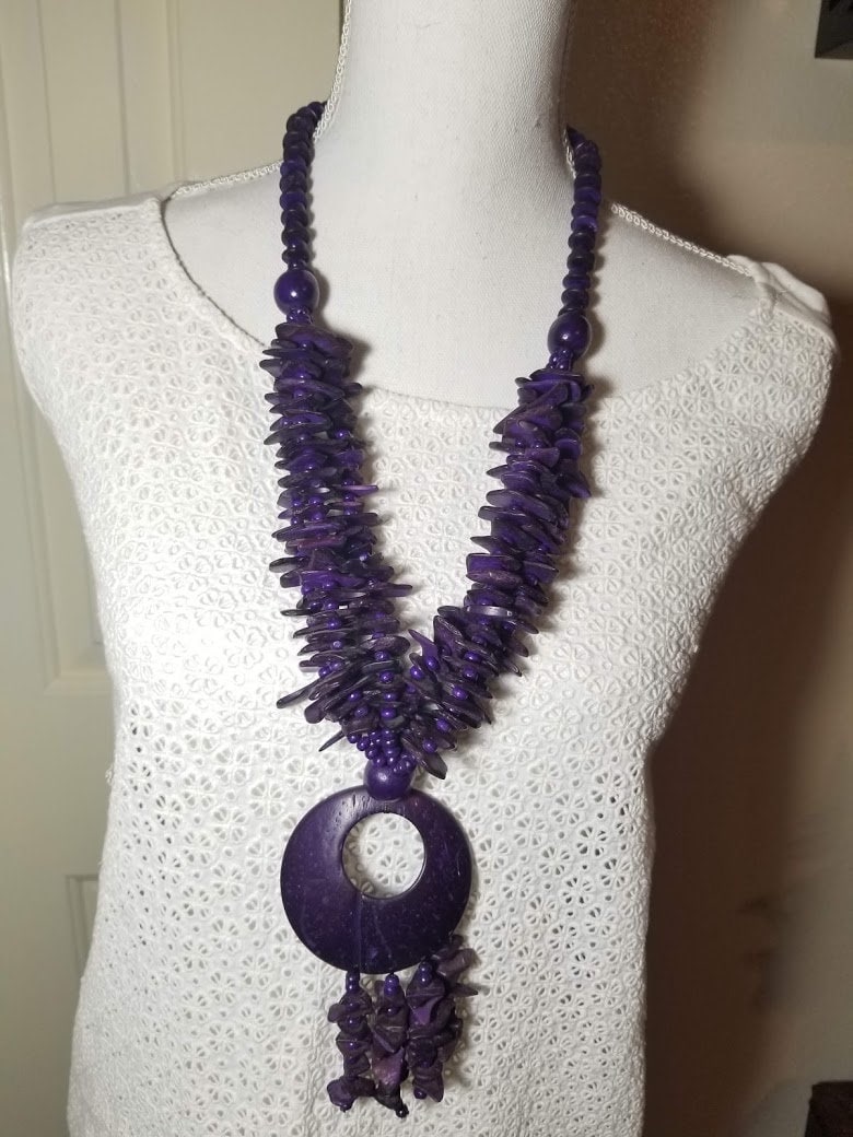 Tagua Wood Coconut Shell Necklace - Etsy