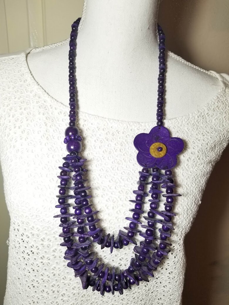 Tagua Wood Coconut Shell Necklace - Etsy