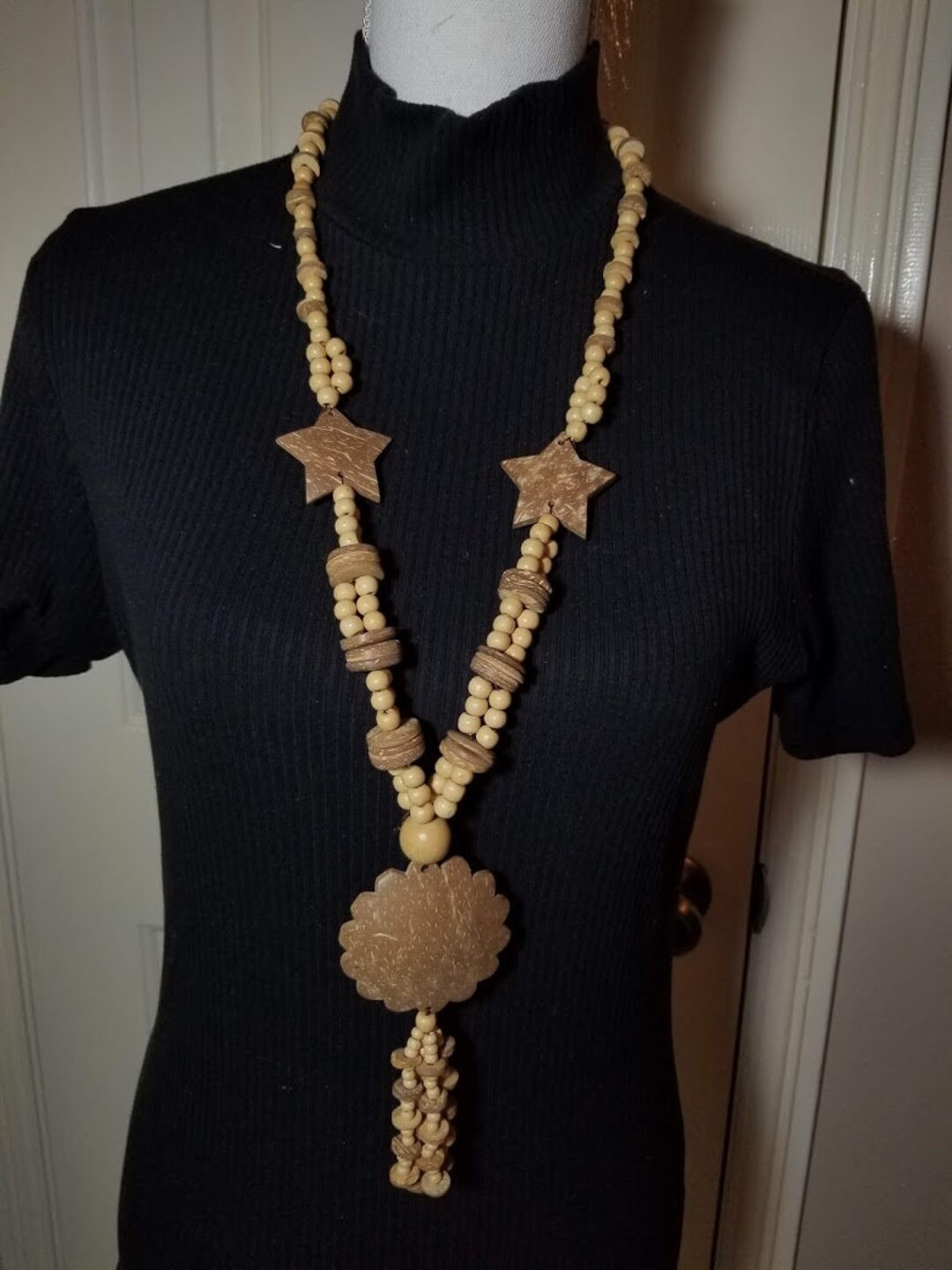 Tagua Wood Coconut Shell Necklace - Etsy