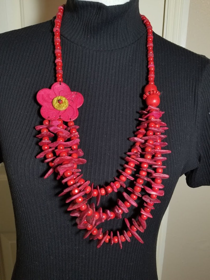 Tagua Wood Coconut Shell Necklace - Etsy