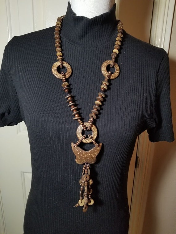 Tagua Wood Coconut Shell Necklace - Etsy