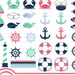 Nautical Clipart Set Commercial Use, Sea Clipart, Sailboat Clipart ...
