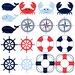 Nautical Clipart Set Commercial Use, Sea Clipart, Sailboat Clipart ...