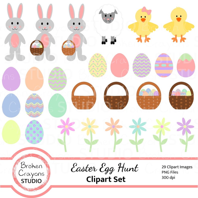 Easter Clipart Commercial Use, Easter Bunny Clipart, Easter Egg Clipart ...