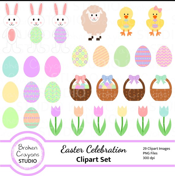 Easter Clipart Commercial Use Easter Bunny Clipart Easter | Etsy