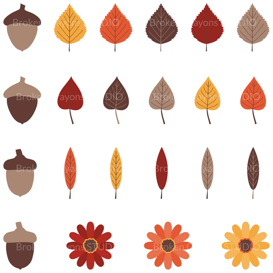 Autumn Clipart Commercial Use, Fall Clipart, Leaves Clipart, Pumpkin ...