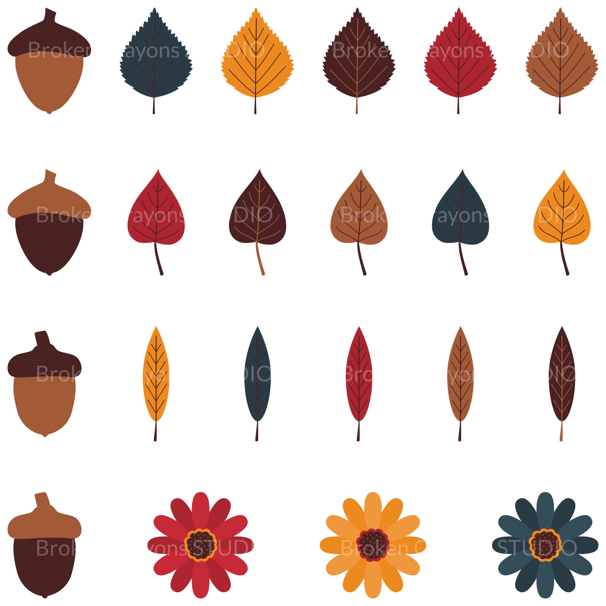 Autumn Clipart Commercial Use, Leaves Clipart, Pumpkin Clipart, Fall ...