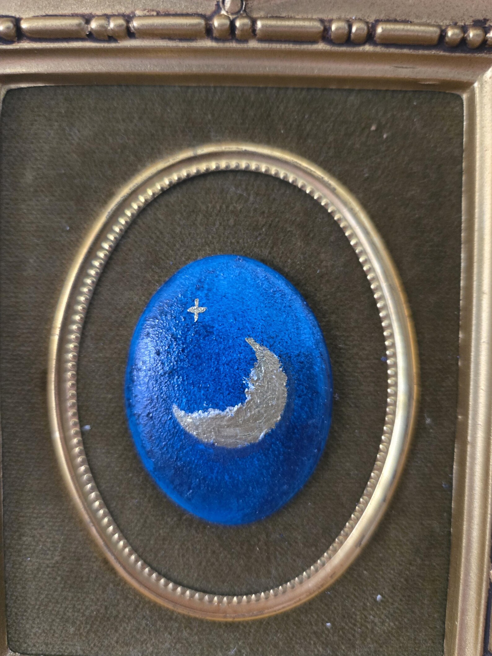 Mini Moon } Hand Painted Moon Phase Art Gallery Wallpaper Vintage Frame ...