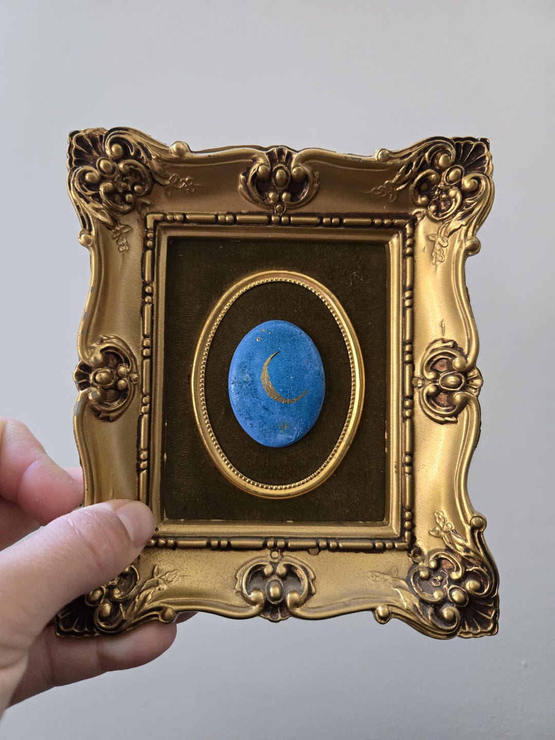 Mini Moon Hand Painted Moon Phase Art Gallery Wallpaper Vintage Frame ...