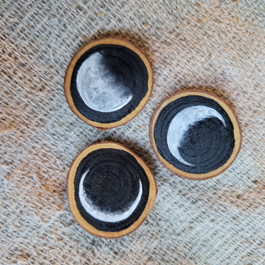 Moon Magnets } Set of 3 Mini Moon Phase Magnets, Original Acrylic ...
