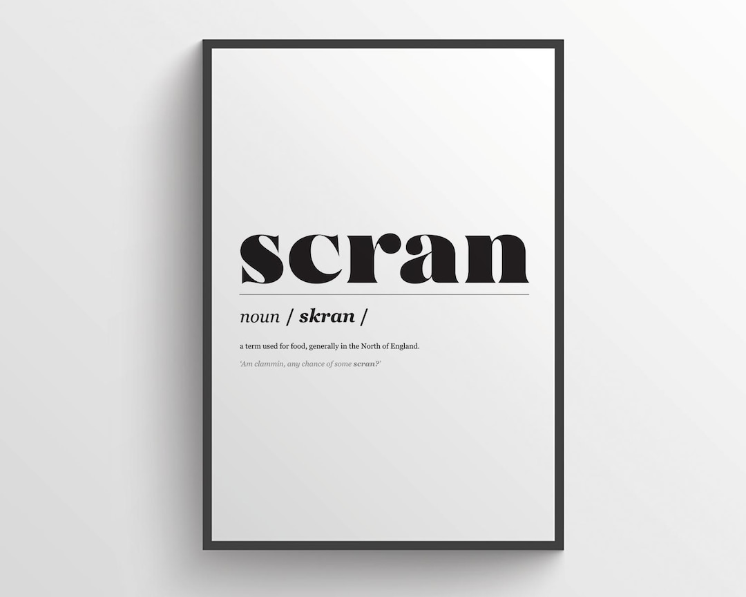 Geordie Definition Print of Scran / Newcastle / Toon / Christmas Gift ...