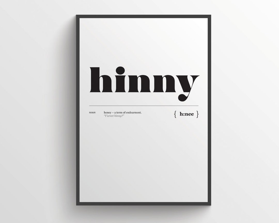 Geordie Hinny Definition Print: Newcastle Toon Art - Etsy UK