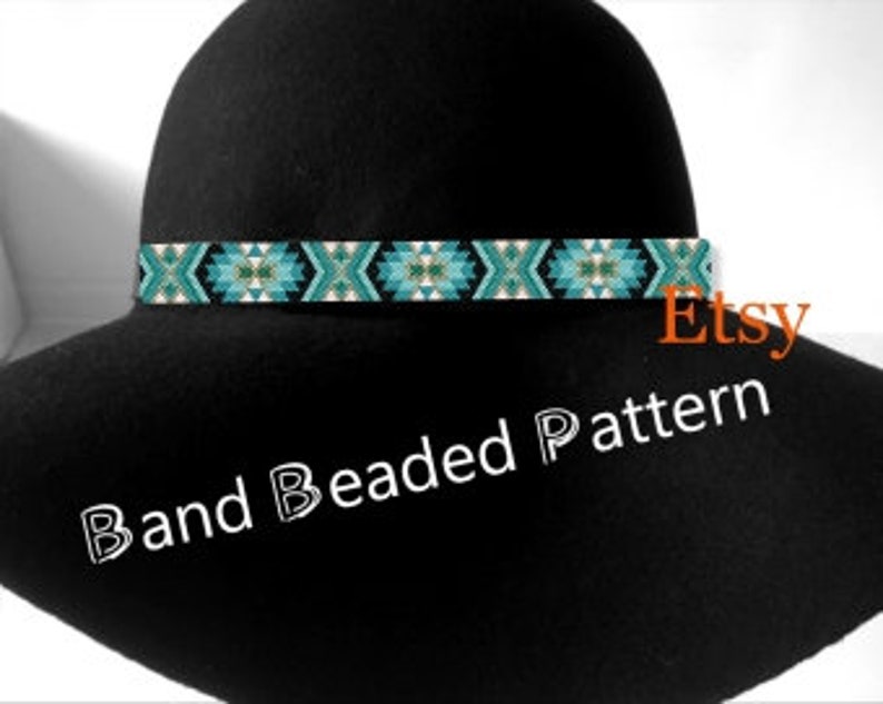 Delica Beads Hatband Peyote Stitch Pattern No.138 Beading Belt Pattern ...