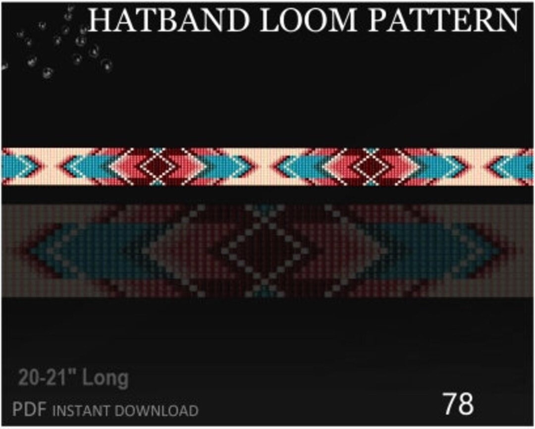 Delica Beads Hatband Loom Pattern No.78 Band Inspired Native Pattern ...