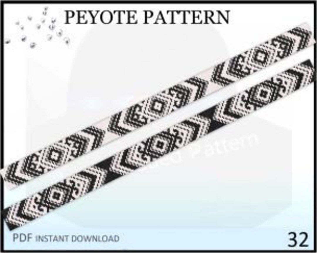 Delica Beads Peyote Hatband Pattern No.32 2 Variant Peyote Stitch Pdf ...