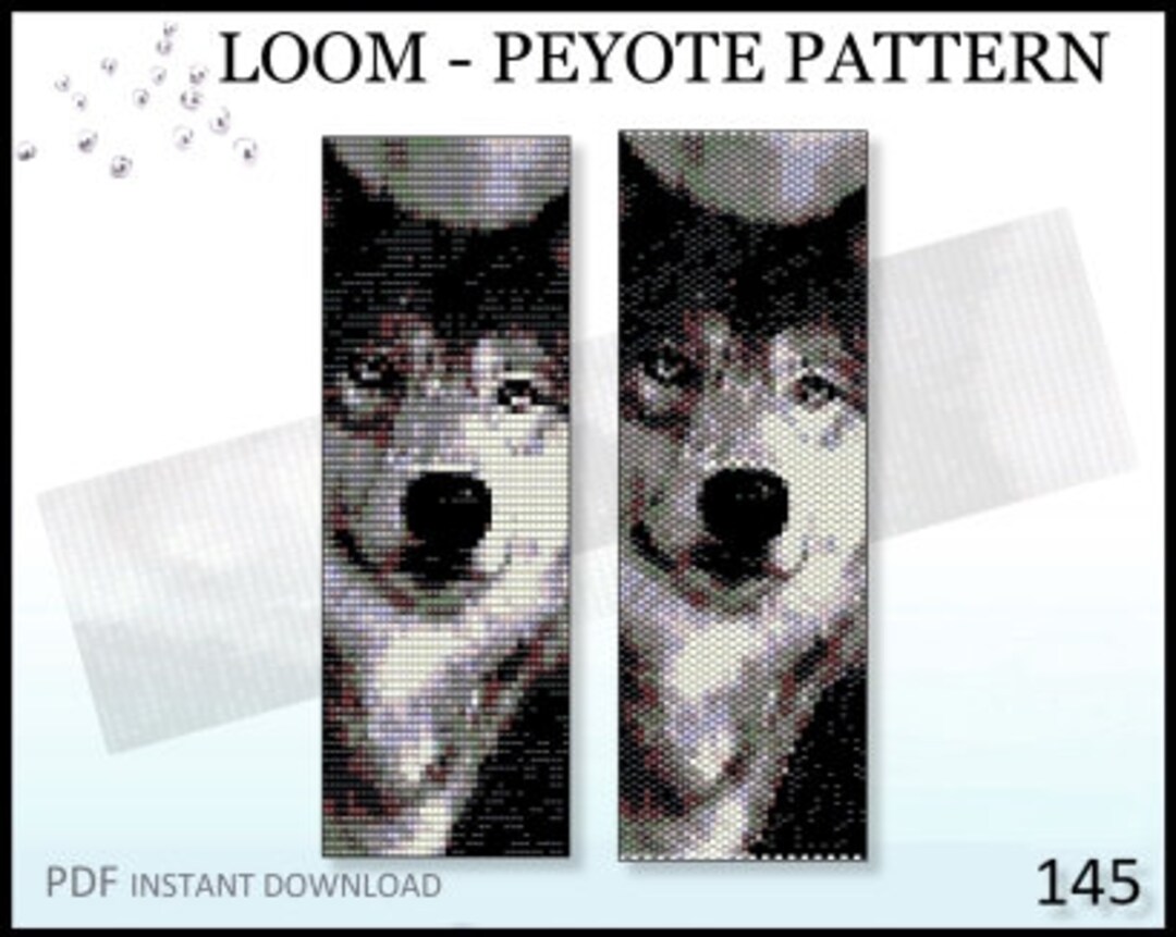 Wolf Loom and Peyote Beads Pattern No.145 Miyuki Delica Beads Various ...
