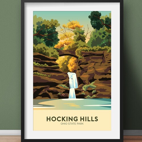 Hocking Hills State Park Vintage-style Travel Poster 8x10 - Etsy