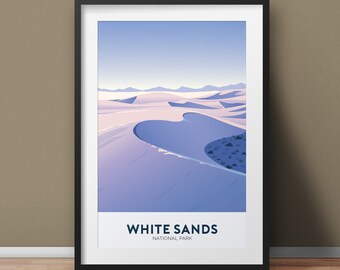 White Sands National Park Poster New Mexico USA Travel - Etsy