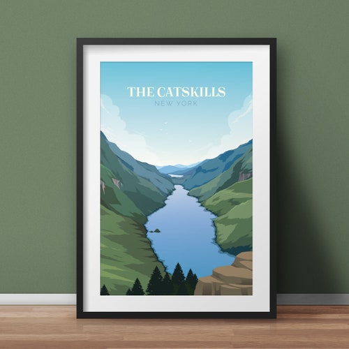 Catskill Mountains the Hudson Valley Art Print Travel - Etsy