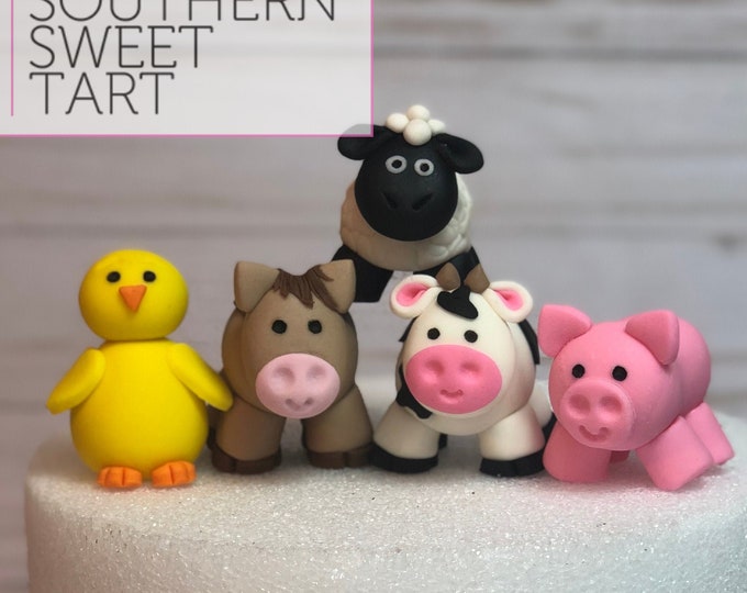 Small Fondant Farm Animals - Etsy