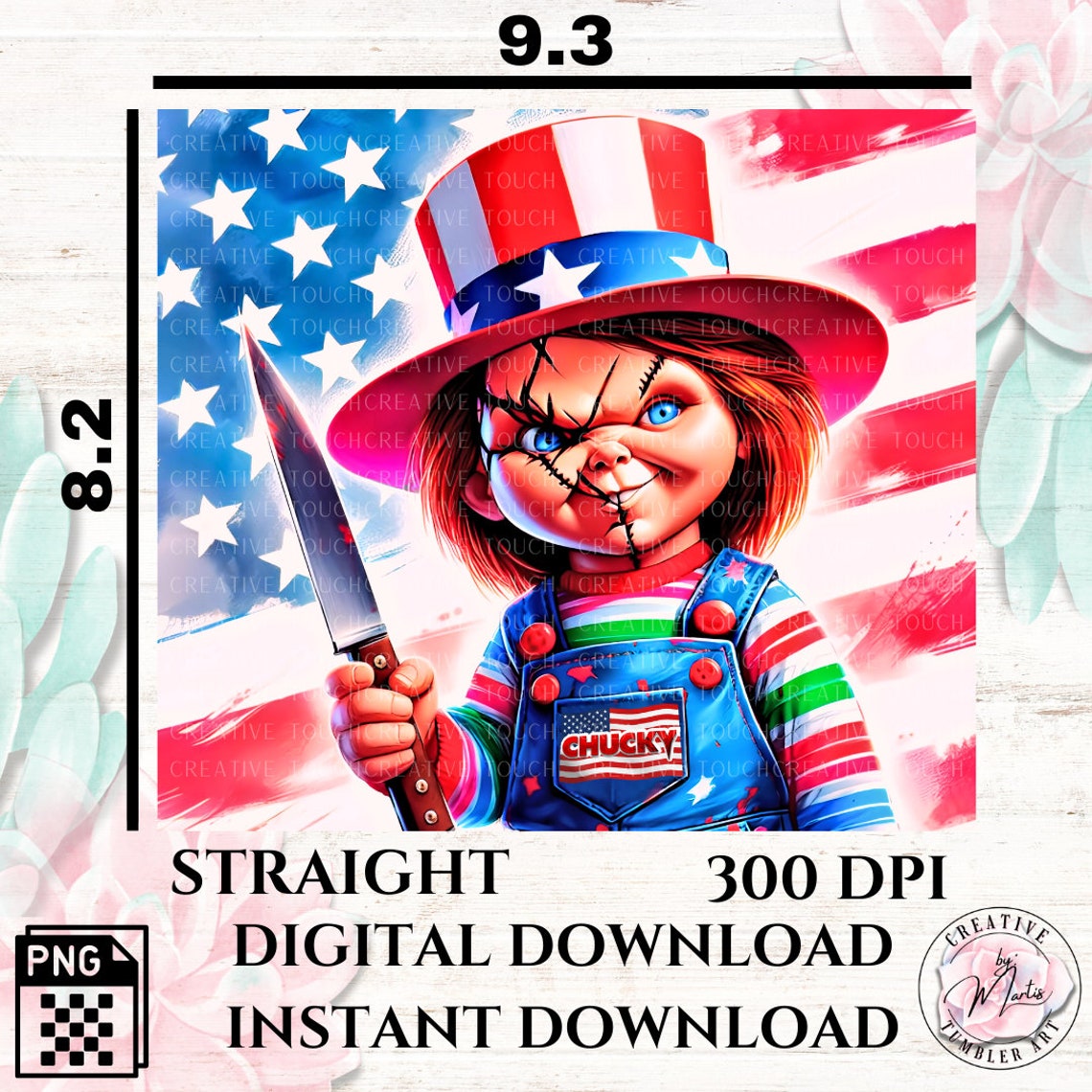 4th of July Tumbler Wrap, Chucky, Fourth of July, Popular Tumbler Wrap ...