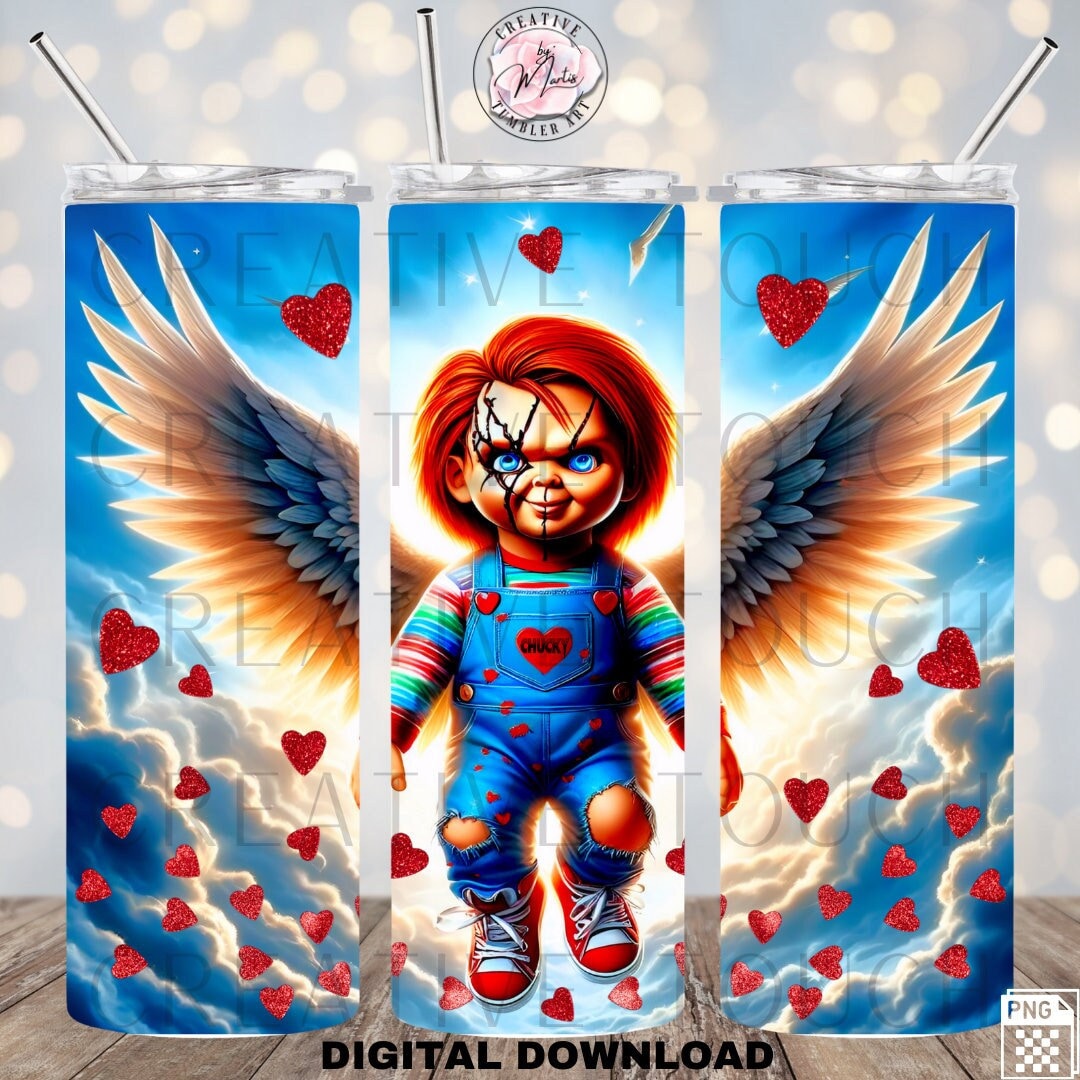 Chucky Valentine's Day Tumbler Wrap, Chucky Png, Horror Valentine ...
