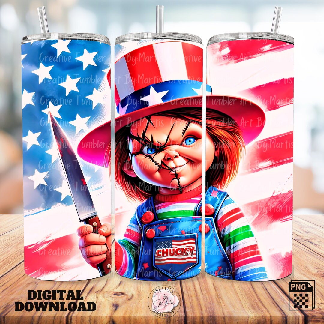 4th of July Tumbler Wrap, Chucky, Fourth of July, Popular Tumbler Wrap ...