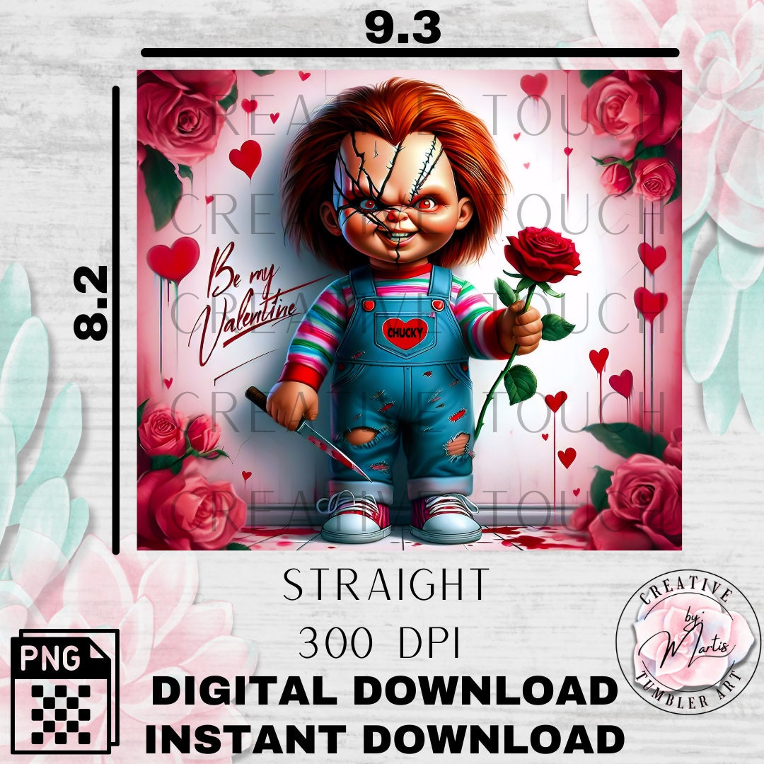 Chucky Valentine's Day Tumbler Wrap, Chucky Png, Horror Valentine ...