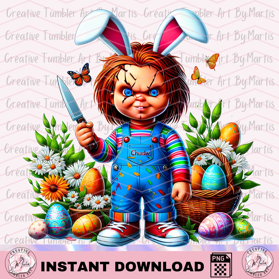 Creepy Chucky Easter PNG, Horror Bunny Design (digital Download) - Etsy