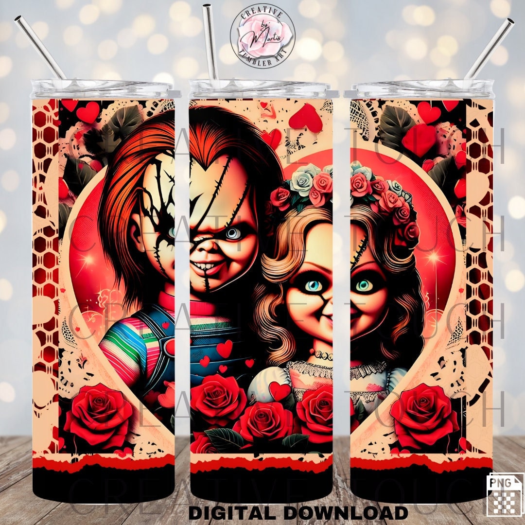 Chucky Valentine's Day Tumbler Wrap, Chucky Png, Horror Valentine ...