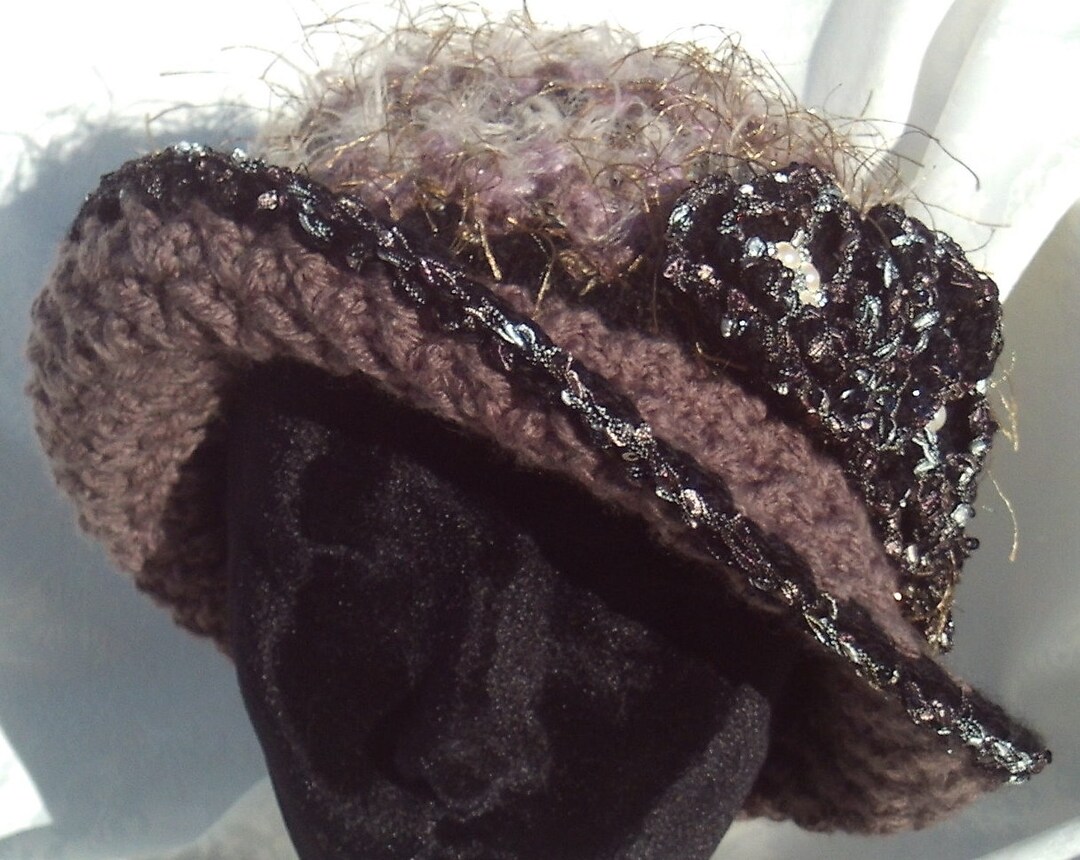 Wide Brimmed "greta Garbo" Hat in Taupe - Etsy