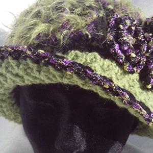 Wide Brimmed "greta Garbo" Hat in With Green Peppina - Etsy