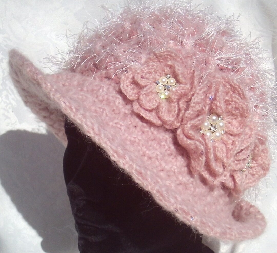 Wide Brimmed "greta Garbo" Hat for Winter in Shades of Pink - Etsy