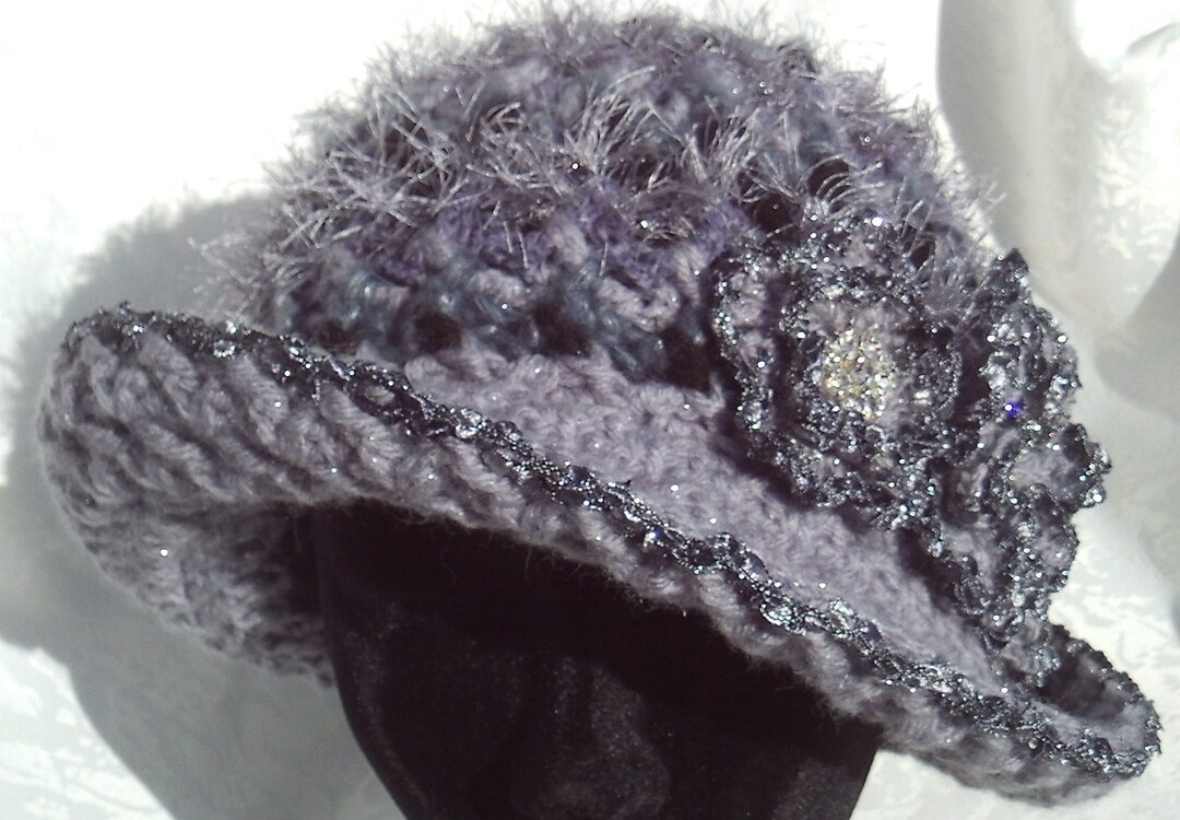 Wide Brimmed "greta Garbo" Hat for Winter in Smokey Grey - Etsy