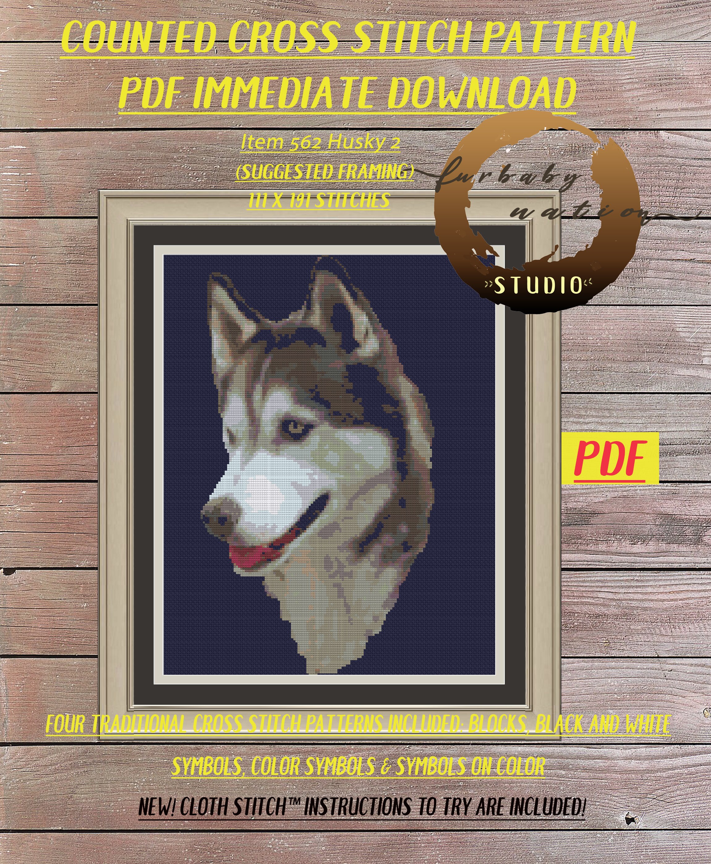 Husky 2 Cross Stitch Embroidery Pattern, XStitch PDF Pattern Download ...