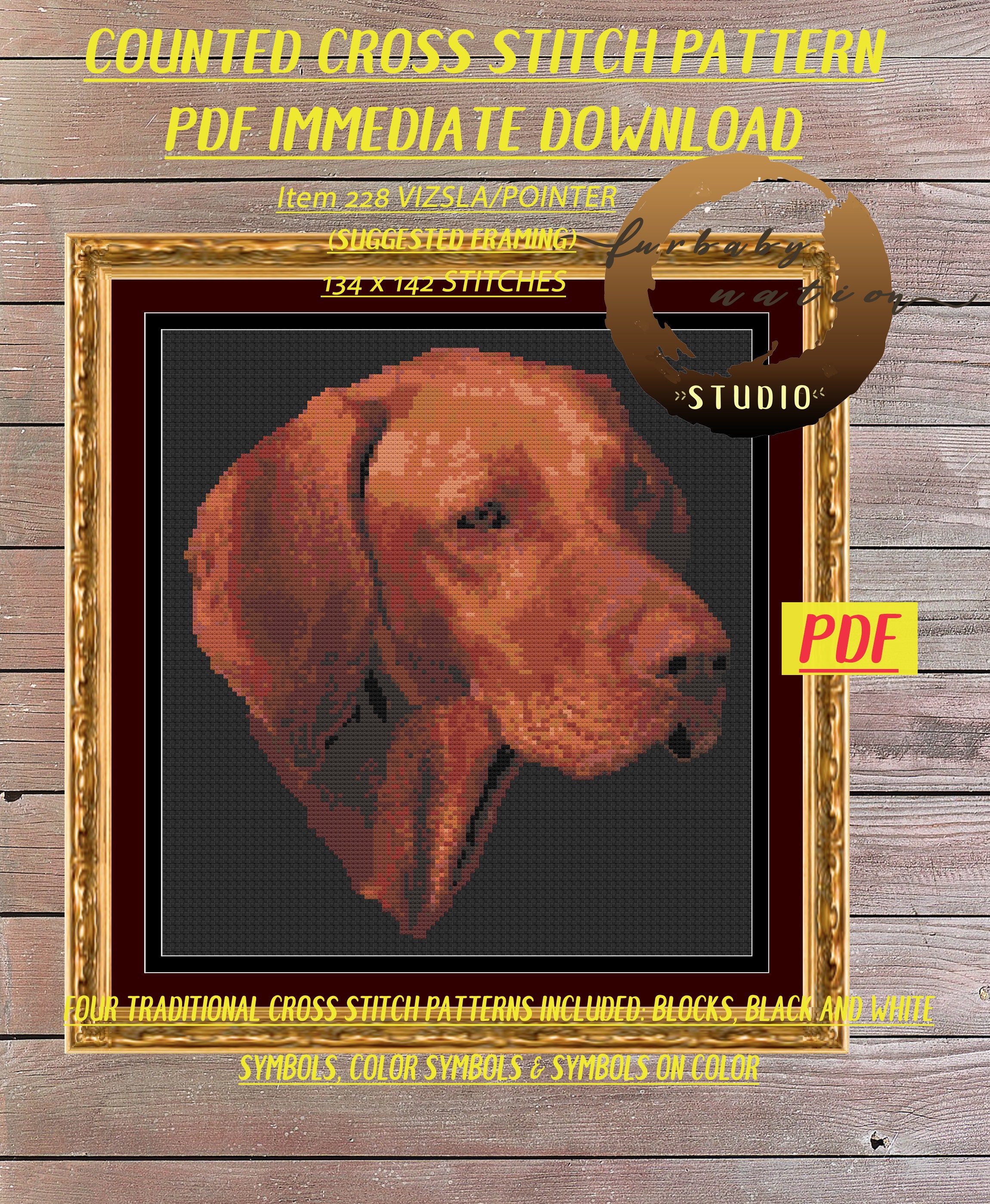 Visla/pointer Cross Stitch Pattern Xstitch PDF Pattern - Etsy