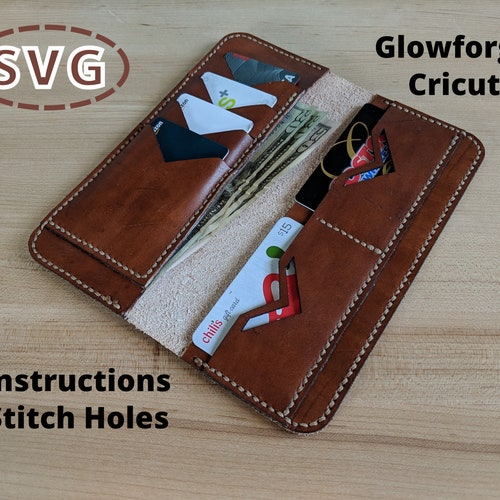 Cricut Ready Womens Long Wallet SVG Pattern With Cutout - Etsy