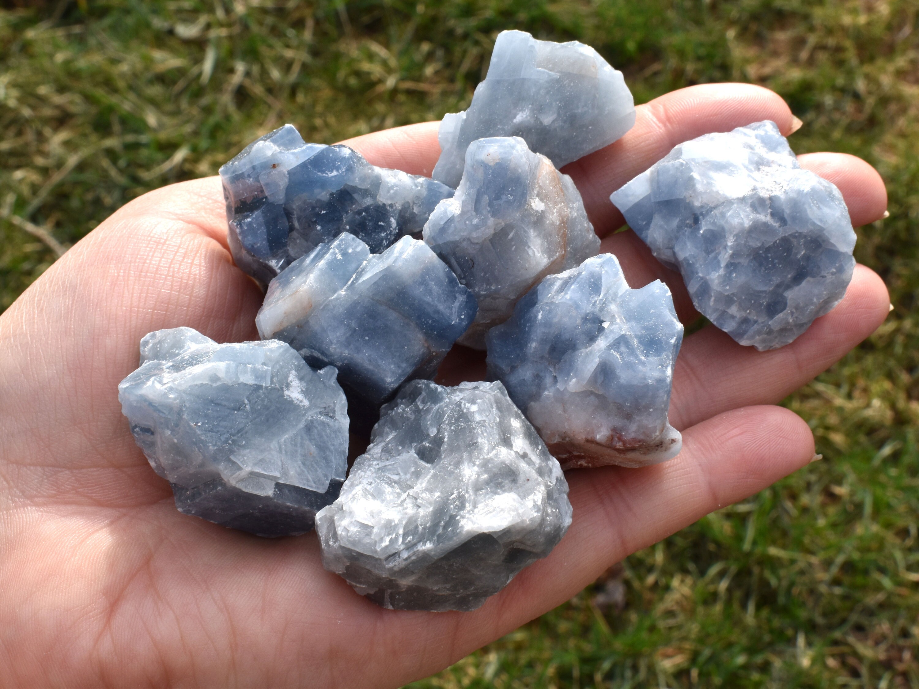 Smooth Blue Calcite Raw Blue Calcite Natural Blue Calcite - Etsy UK