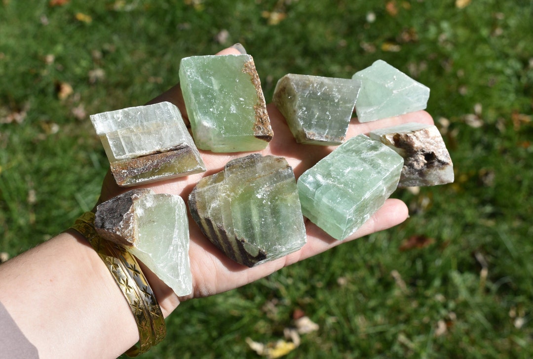 Green Calcite, Smooth Green Calcite, Raw Green Calcite, Natural Green ...