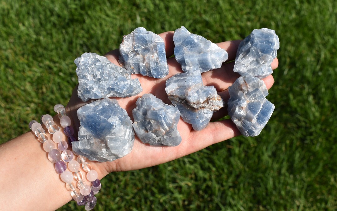 Smooth Blue Calcite, Raw Blue Calcite, Natural Blue Calcite, Mexican ...