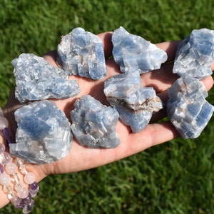 Smooth Blue Calcite, Raw Blue Calcite, Natural Blue Calcite, Mexican ...