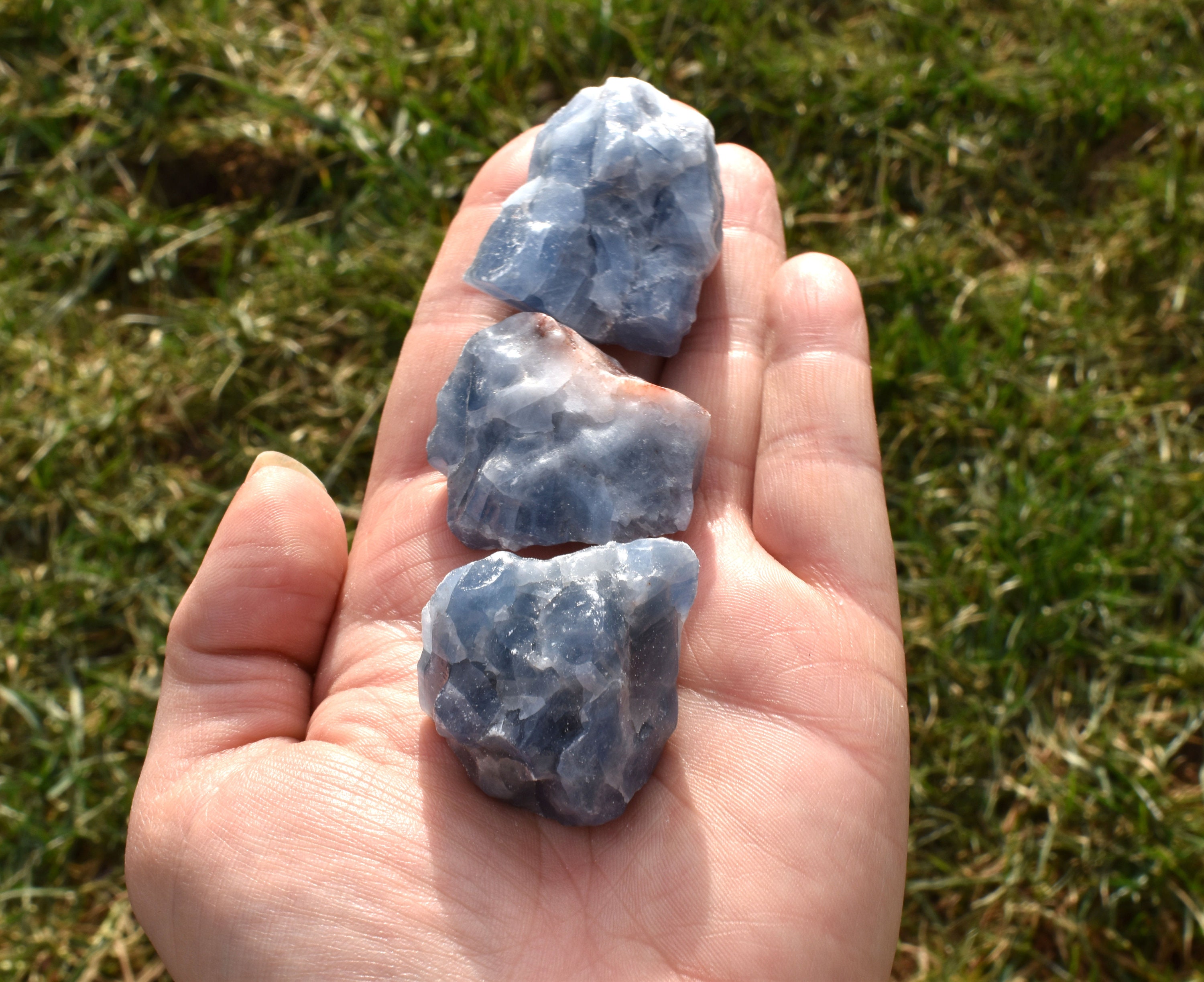 Smooth Blue Calcite Raw Blue Calcite Natural Blue Calcite - Etsy UK