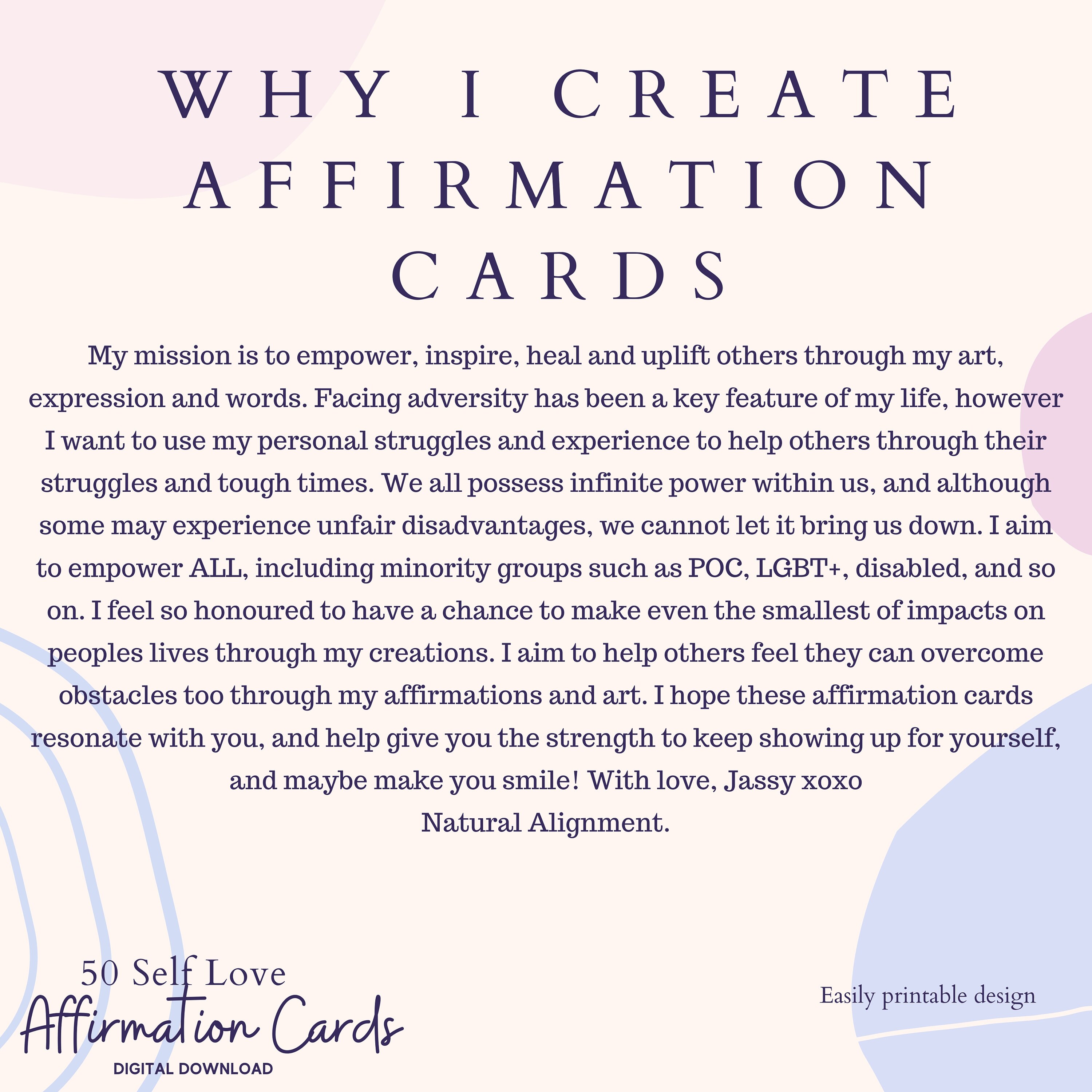 50 Self Love & Empowerment Positive Printable Affirmation Cards ...