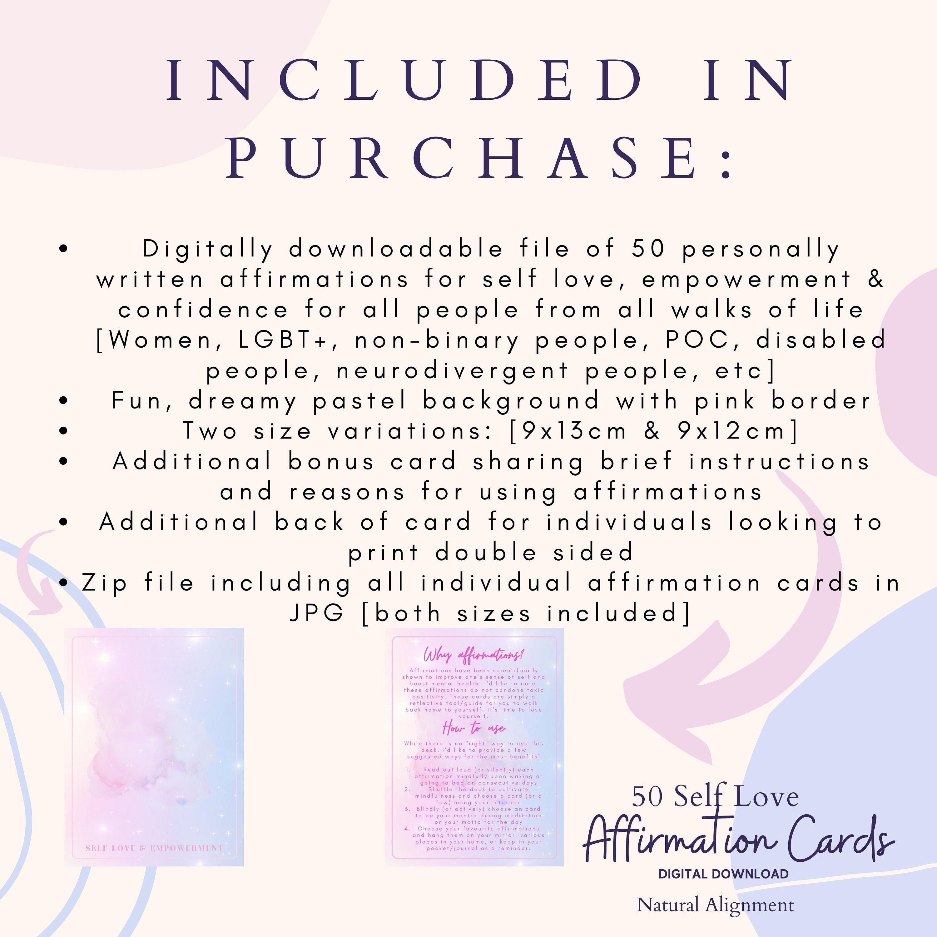 50 Self Love & Empowerment Positive Printable Affirmation Cards ...