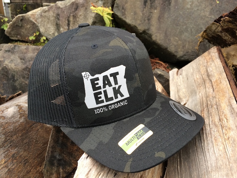 Elk Hunting Hat-camo Snapback Hat With Shape of Oregon - Etsy
